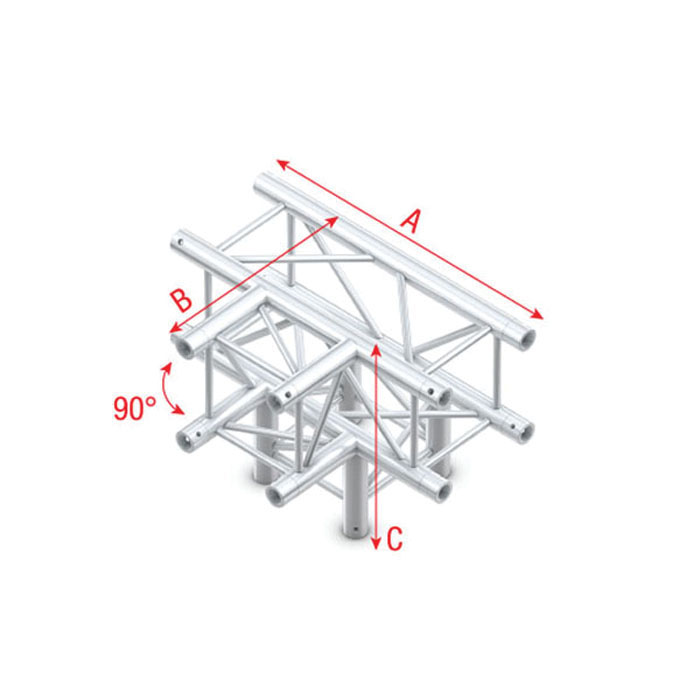 MILOS Pro-30 Square F Truss - T-cross + Down 4-way F (Prolyte Ø 27,8 mm ...